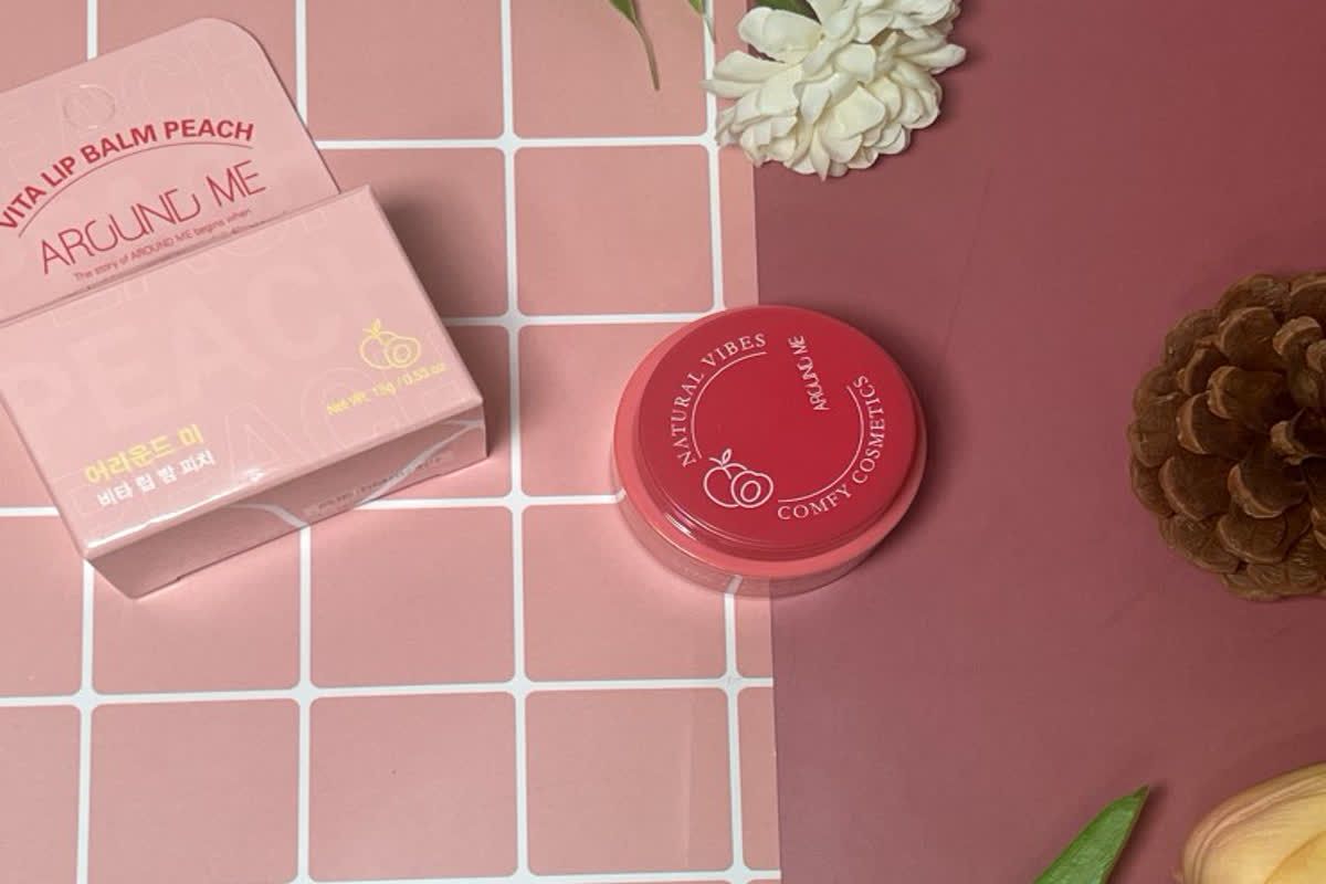 복숭아향 폴폴나는 대용량촉촉립밤 어라운드미 비타 립밤 피치 - 네이트뷰