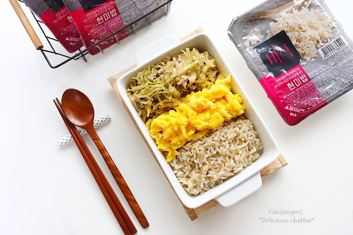 쌀과 물로만 지은 즉석밥 더미식 현미밥 양배추닭가슴살덮밥 다이어트 레시피 - 네이트뷰